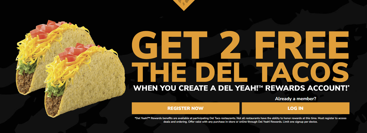 Food Freebie Del Taco S Sign Up Deal Enjoy Two Free Tacos And